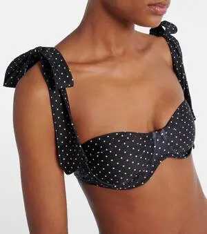SAME Polka Dot Bikini Top - Black