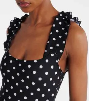 KARLA COLLETTO Polka-dot Ruffled One-piece Swimsuit