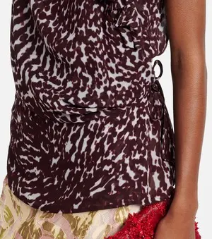 Dries Van Noten Printed Ruffled Top