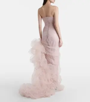 MARMAR HALIM Sequined Ruffled Tulle Gown