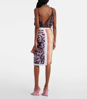Dries Van Noten Printed Silk Wrap Skirt