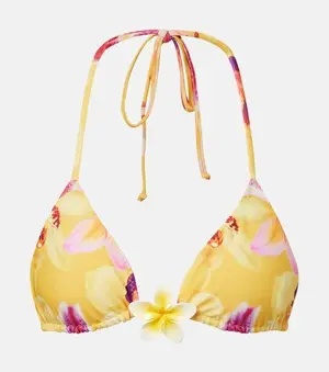 SAME Island Floral Bikini Top - Yellow
