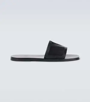Valentino Garavani Viva Superstar Leather And Suede Slides - Black