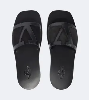 Valentino Garavani Viva Superstar Leather And Suede Slides