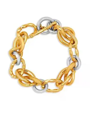 Oscar De La Renta Two-tone Cable-link Chain Bracelet - Gold