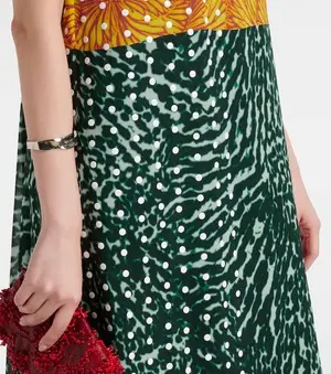 Dries Van Noten Printed Strapless Georgette Gown