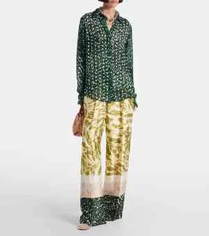 Dries Van Noten Printed Wide-leg Pants