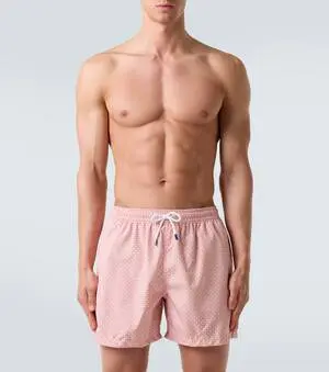 Fedeli Madeira Printed Swim Trunks - Orange
