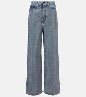 Stella McCartney Crystal-embellished Wide-leg Jeans