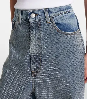 Stella McCartney Crystal-embellished Wide-leg Jeans