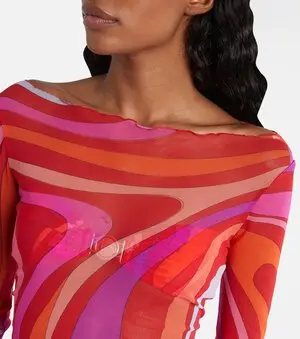 Emilio Pucci Marmo Sheer Tulle Maxi Dress
