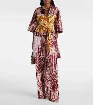 Dries Van Noten Printed Crepe Wide-leg Pants