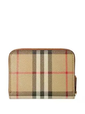 Burberry Check Zipped Wallet - Neutrals