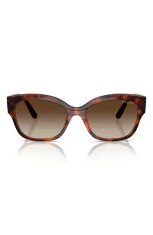 VOGUE 55mm Polarized Gradient Butterfly Sunglasses - Dark Havana