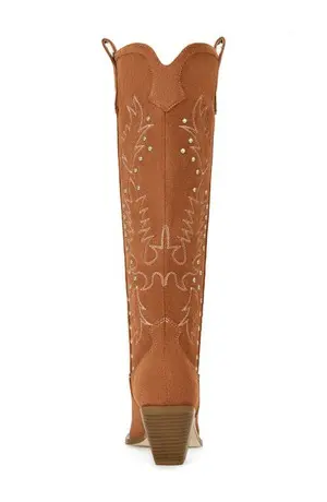 AZALEA WANG Beckett Pointed Toe Knee High Western Boot