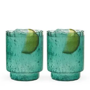 TWINE Malachite Optic Tumblers Set Of 2 - Green