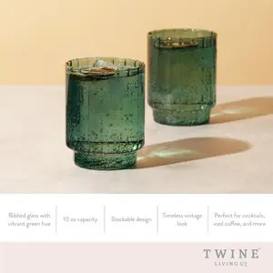 TWINE Malachite Optic Tumblers Set Of 2