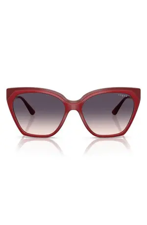 VOGUE 57mm Polarized Gradient Cat Eye Sunglasses - Red