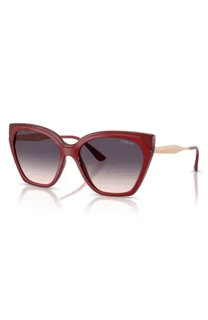 VOGUE 57mm Polarized Gradient Cat Eye Sunglasses - Red