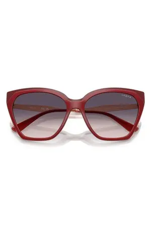 VOGUE 57mm Polarized Gradient Cat Eye Sunglasses - Red