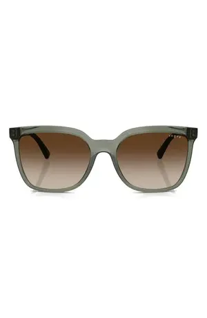 VOGUE 55mm Polarized Gradient Square Sunglasses Green