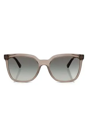 VOGUE 55mm Polarized Gradient Square Sunglasses Transparent Brown