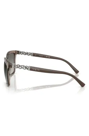VOGUE 55mm Polarized Gradient Square Sunglasses - Transparent Brown
