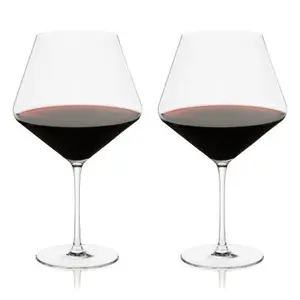 VISKI Reserve Liminal Burgundy Wine Glasses Set Of 2 - Clear