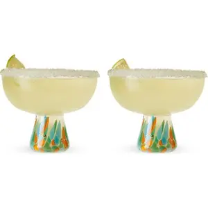 TWINE Segunda Vida Viajar Margarita Glasses Set Of 2 - Clear