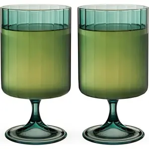 TWINE Malachite Stemmed Optic Tumblers Set Of 2 - Green