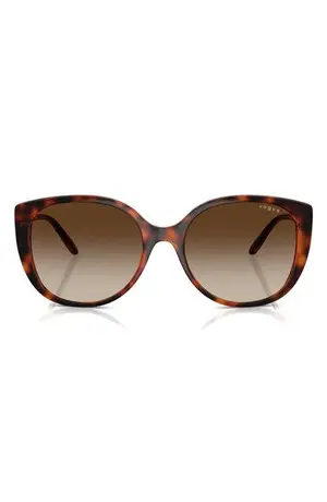 VOGUE 55mm Polarized Butterfly Sunglasses - Havana