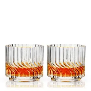 VISKI Zephyr Crystal Lowball Tumblers Set Of 2 - Clear