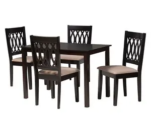 BAXTON STUDIO Florencia Fabric And Wood 5-piece Dining Set - One-color