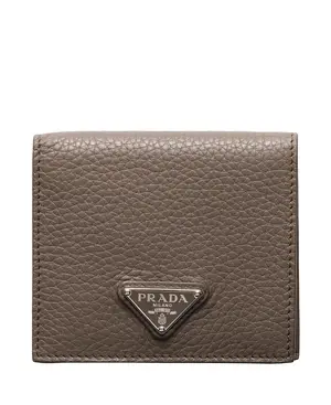 Prada Leather Wallet - Grey