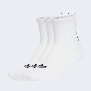 Adidas Quarter Length Socks 3 Pairs - White / White / White
