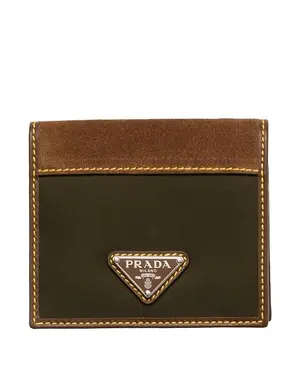 Prada Re-nylon And Leather Wallet - Green