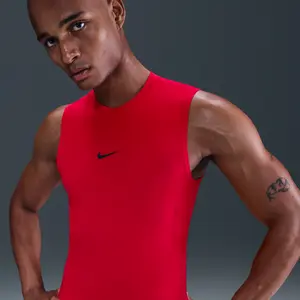Nike Pro Dri-fit Tight Sleeveless Fitness Top - Red