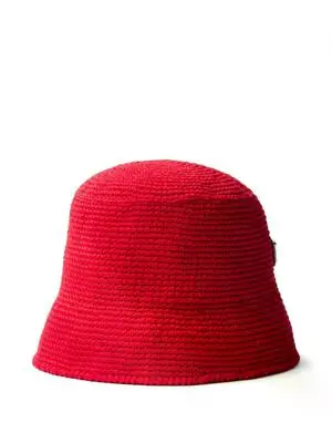 Prada Crochet Bucket Hat - Red