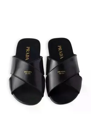 Prada Cross-strap Sandals - Black