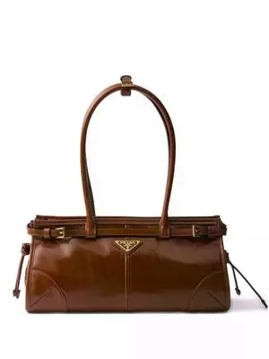 Prada Medium Bonnie Leather Shoulder Bag - Brown