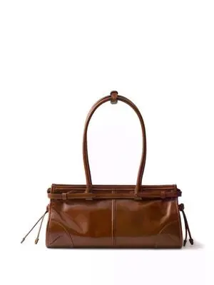 Prada Medium Bonnie Leather Shoulder Bag - Brown