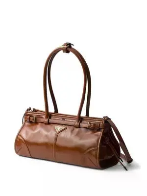 Prada Medium Bonnie Leather Shoulder Bag - Brown
