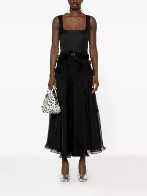 Viktor & Rolf Embroidered A-line Maxi Dress - Black