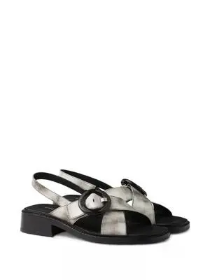 Prada Brushed-finish Leather Sandals
