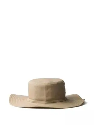 Prada Wide-brimmed Drill Hat - Neutrals