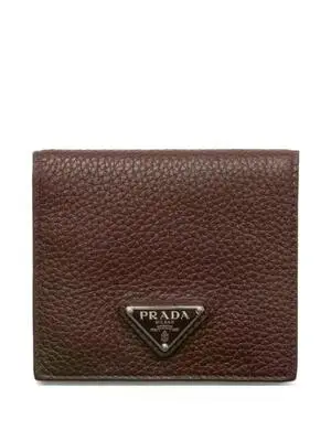Prada Logo-plaque Leather Cardholder - Brown