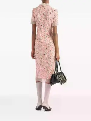 Prada Printed Georgette Midi Dress - Pink
