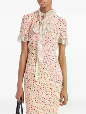 Prada Printed Georgette Midi Dress - Pink