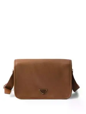 Prada Leather Messenger Bag - Brown