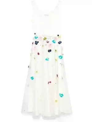 Viktor & Rolf Embroidered A-line Maxi Dress - White